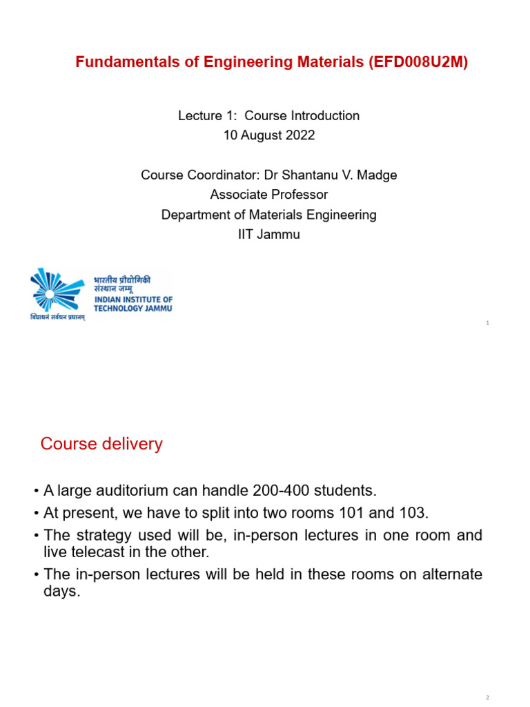 Fundamentals of Engineering Materials (EFD008U2M) | PDF | Materials Science | Engineering