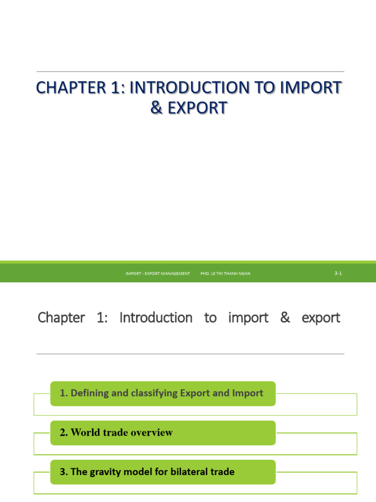 Chapter 1. Introduction To Import Export - SV | PDF | Sales | Exports