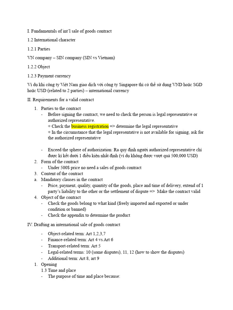 International Sale of Goods Contract Guide | PDF | Supply Chain ...