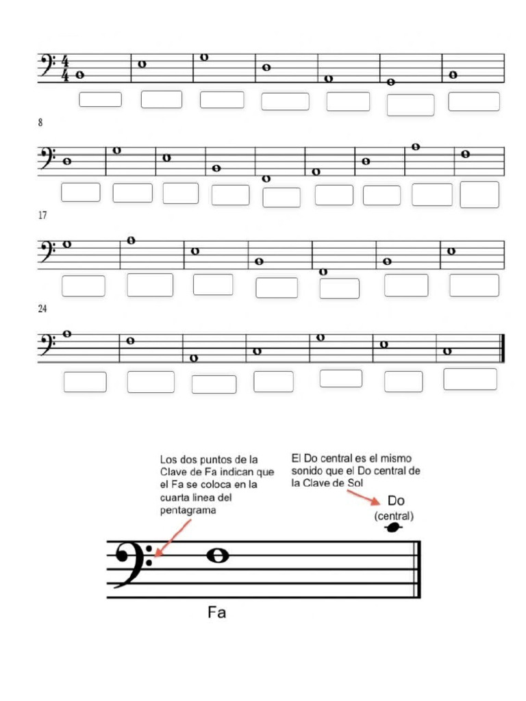 Clave de Fa Ejercicio | PDF