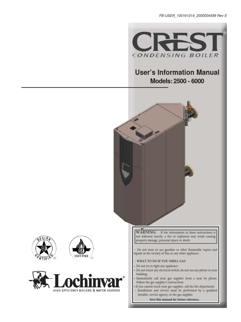 USER Information Crest Condensing Boiler | PDF | Boiler | Valve