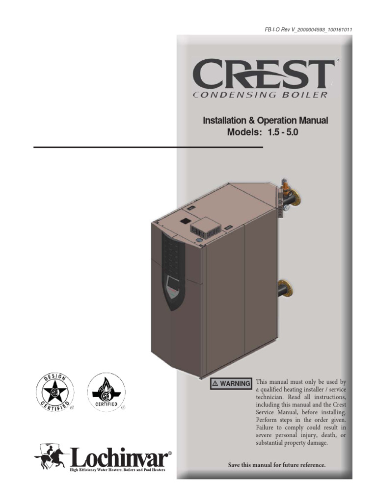 I-O Crest Condensing Boiler | PDF | Boiler | Valve