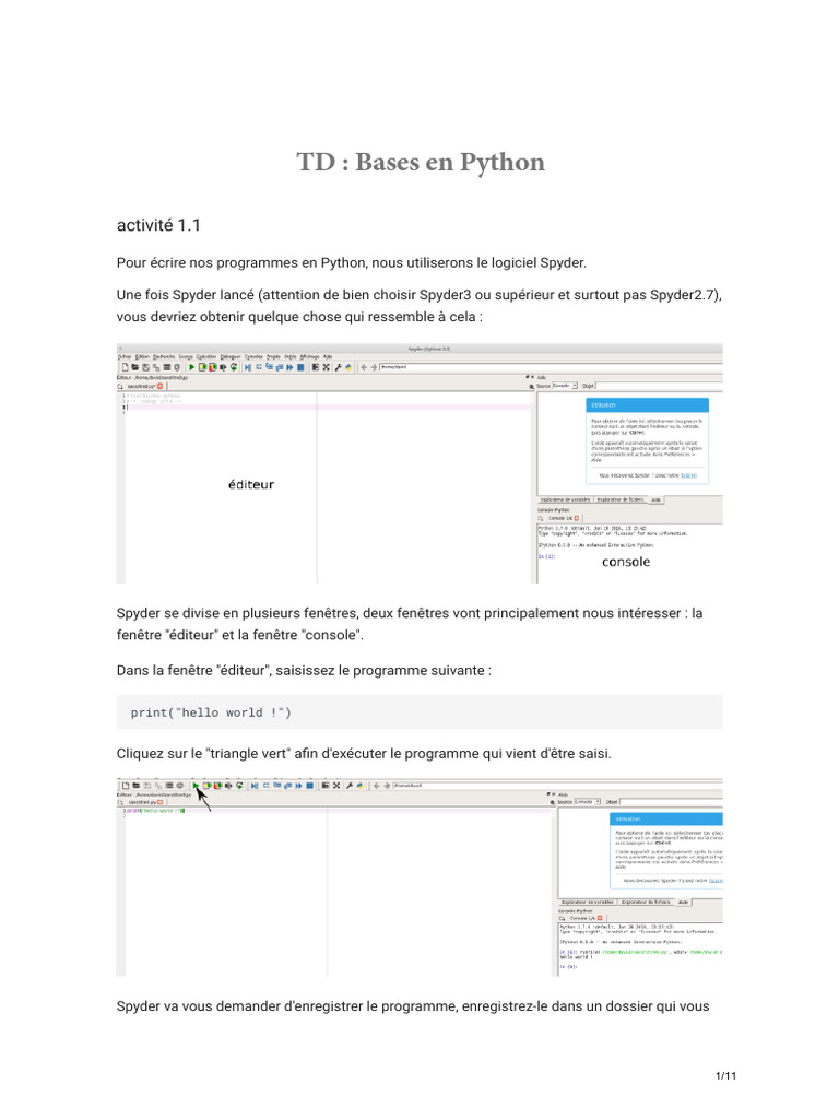 C12-TD Bases Python | PDF | Python (Langage de programmation) | Génie ...