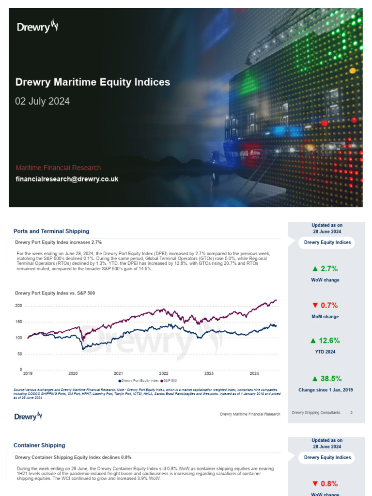 Drewry Maritime Equity Indices - 02 July 20241 | PDF | Financial ...