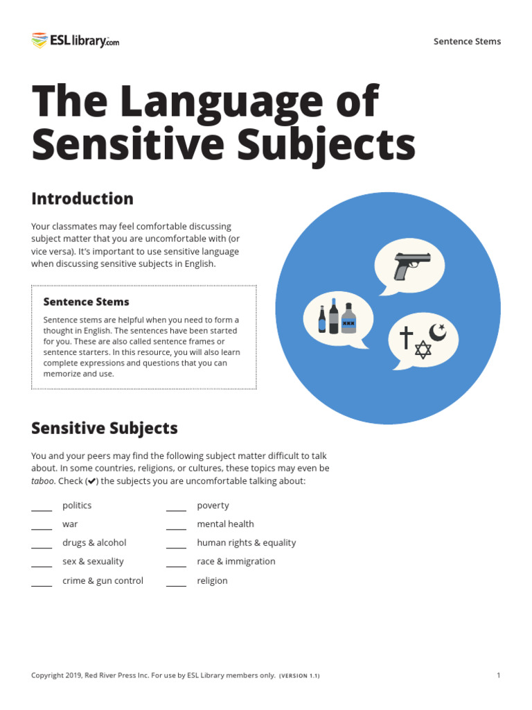 124 Language-of-Sensitive Subjects US | PDF