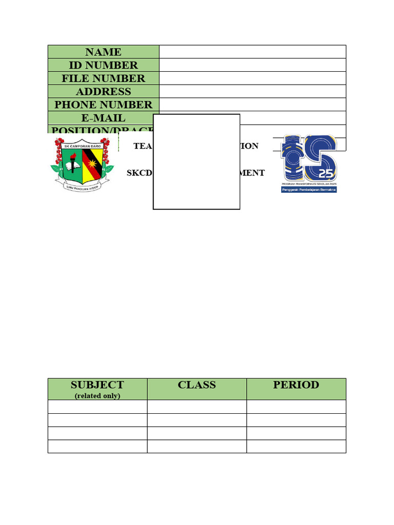 teacher info form | PDF