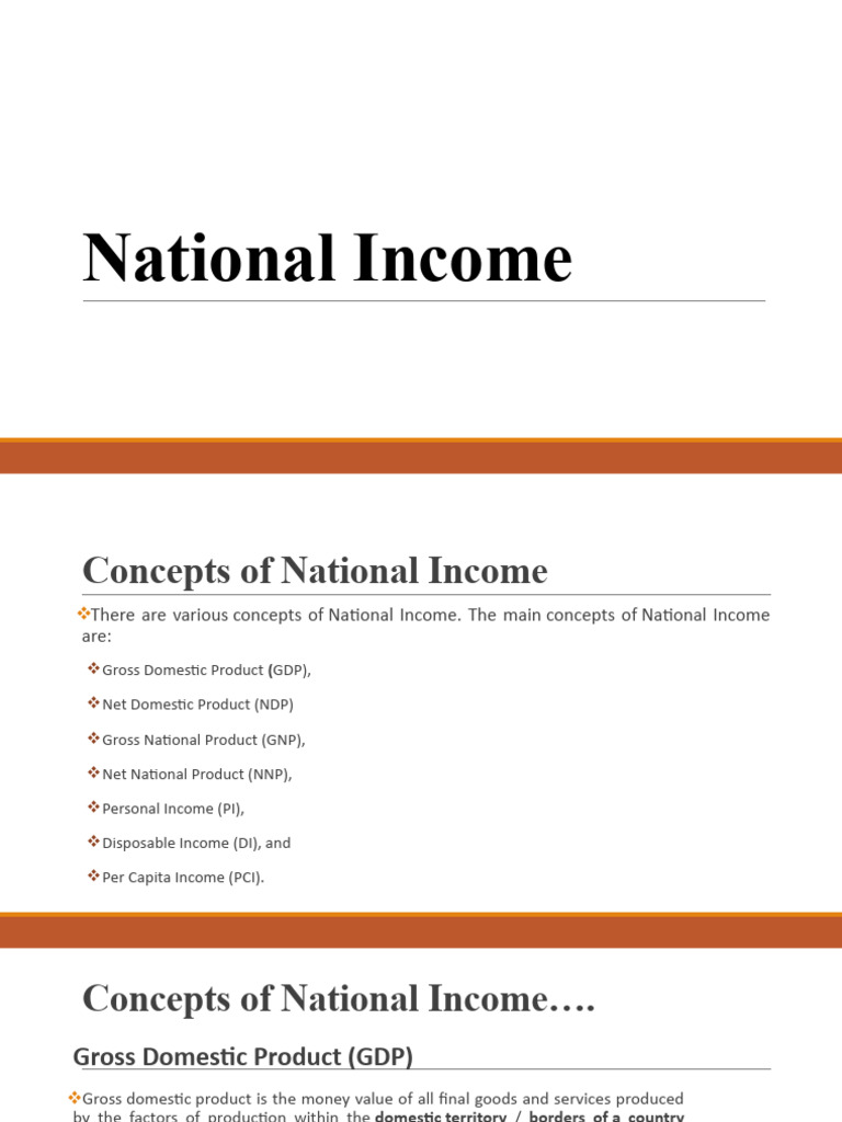 Understanding National Income Concepts | PDF | Measures Of National ...