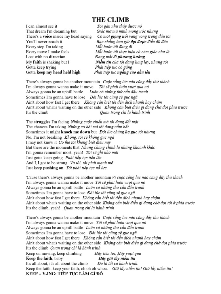 The Climb Song | PDF