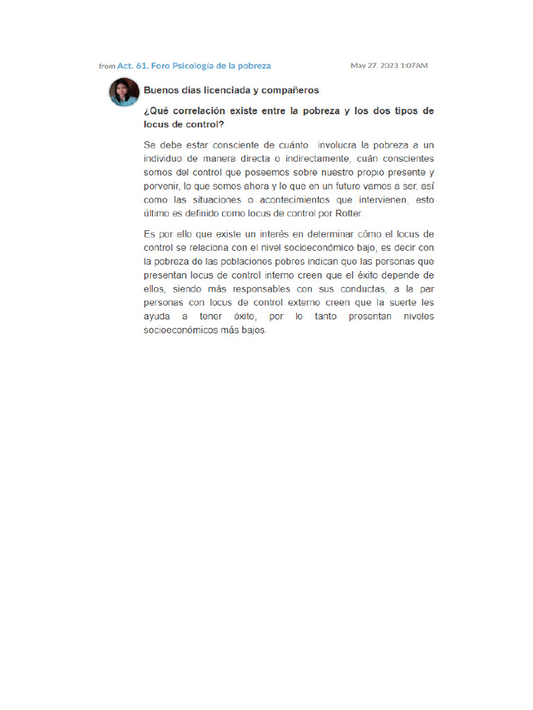 Foro #1 Comunitaria | PDF