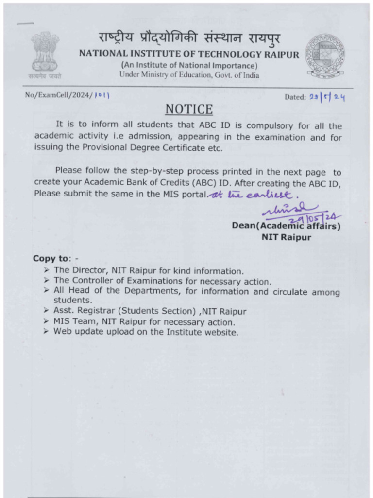 SCANNED COPY OF ABC ID NOTICE | PDF