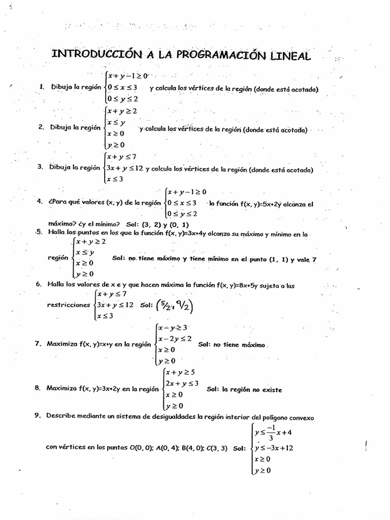 06 Programacion Lineal | PDF | Programación lineal | Análisis matemático