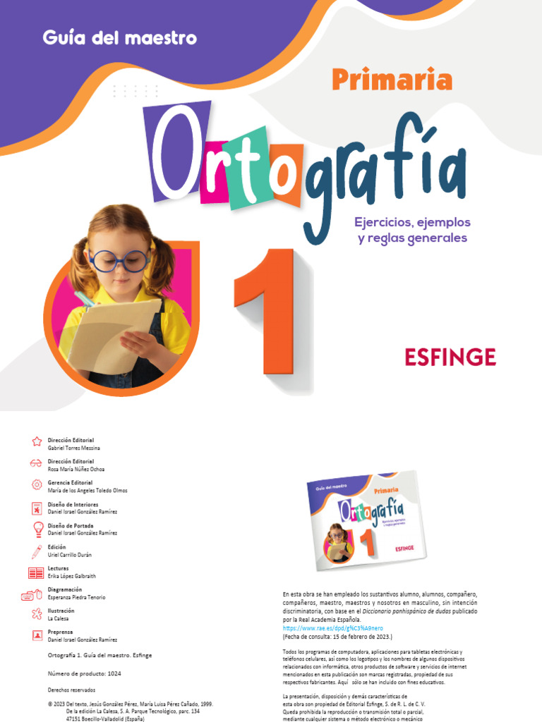 Ortografia 1 Esfinge Docente | PDF | Educación primaria | Alfabeto