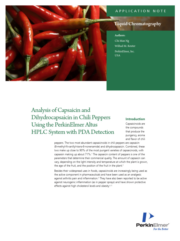 APP - Analysis of Capsaicin and Dihydrocapsaicin in Chili Peppers Using ...
