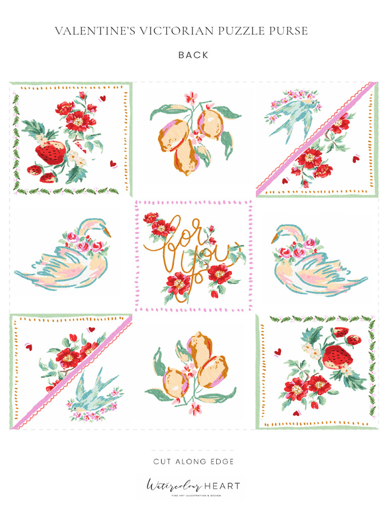 Victorian Puzzle Purse Printable | PDF