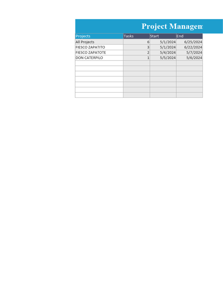 Project Management Dasboard | PDF