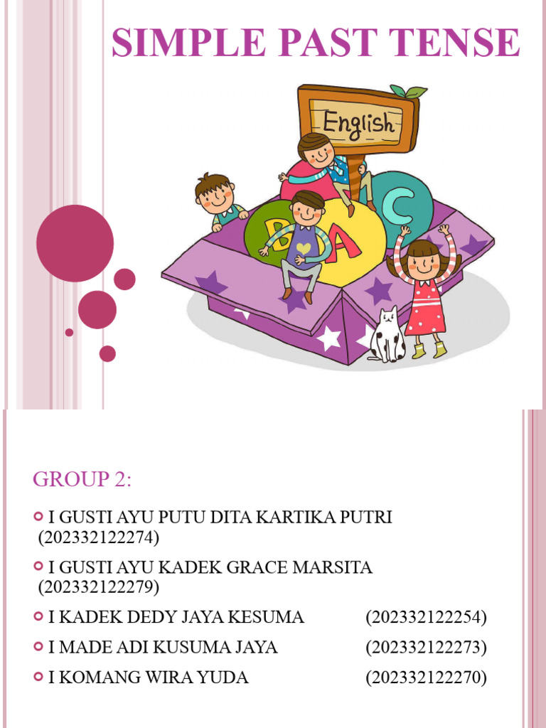 Simple Past Tense Group 2 E3 Management | PDF | Verb | Subject (Grammar)