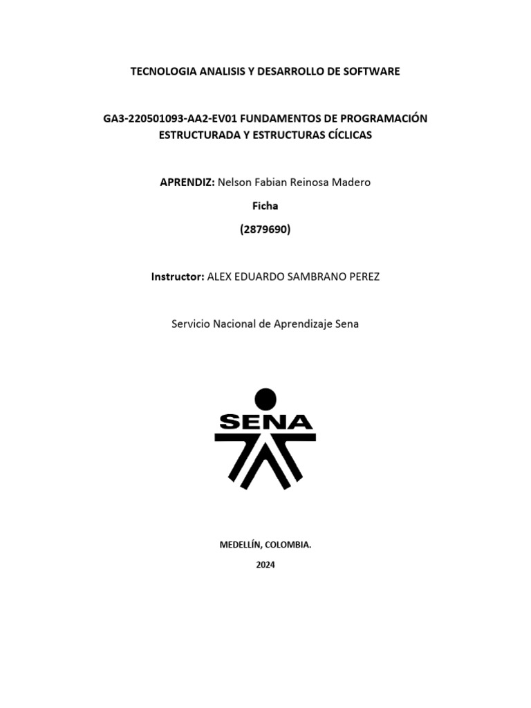 Fundamentos De Programación Estructurada Y Estructuras Cíclicas Pdf Algoritmos