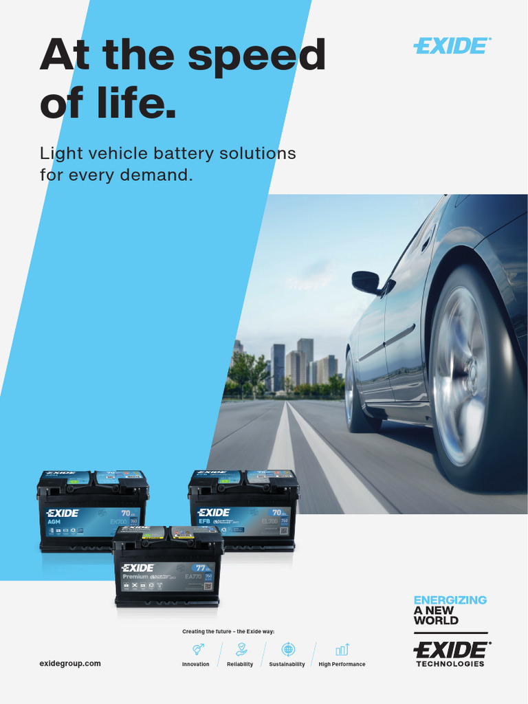 Exide Battery Data Sheet | PDF | Hybrid Vehicle | Electric Vehicle