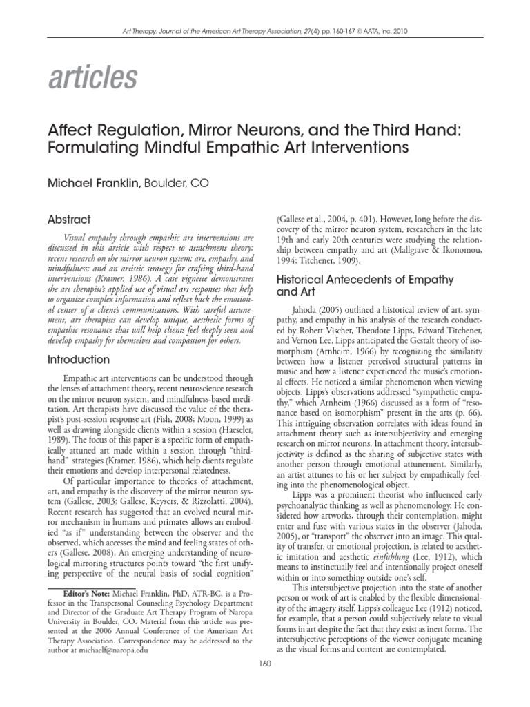Affect Regulation 3rd Hand | PDF | Empathy | Psychotherapy