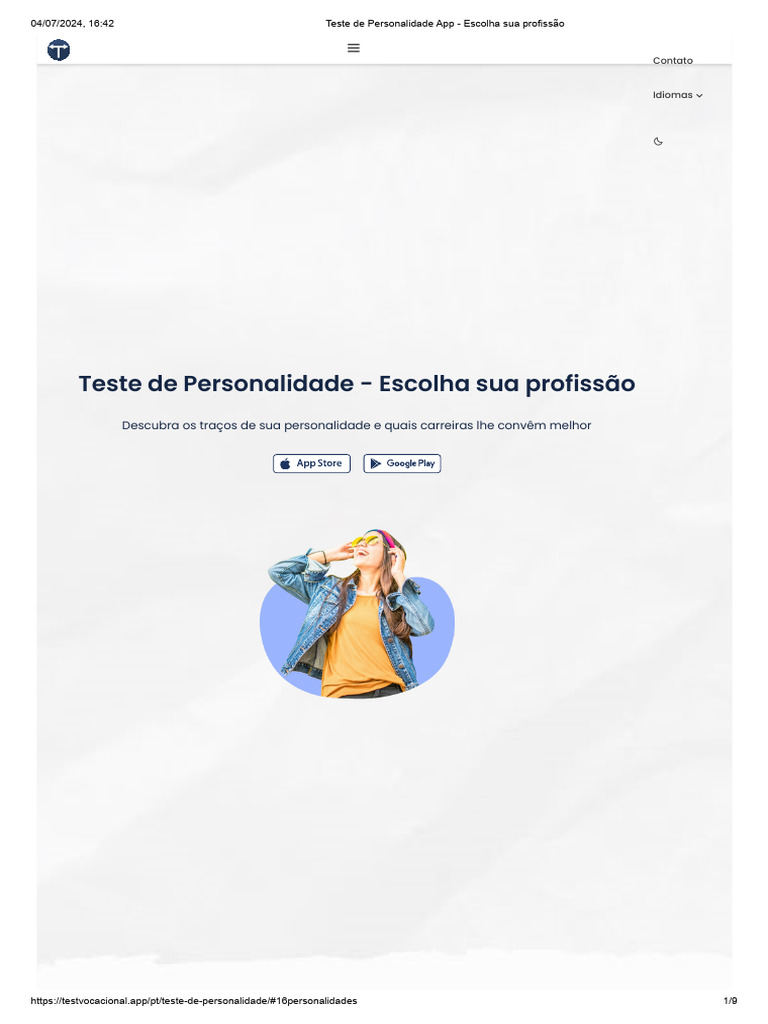 Teste de Personalidade para Profissões | PDF | Psicologia | Pensamento