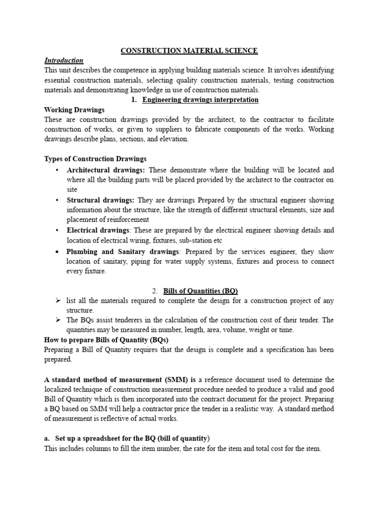 Construction Material Science Topic 1 | PDF | Brick | Soil