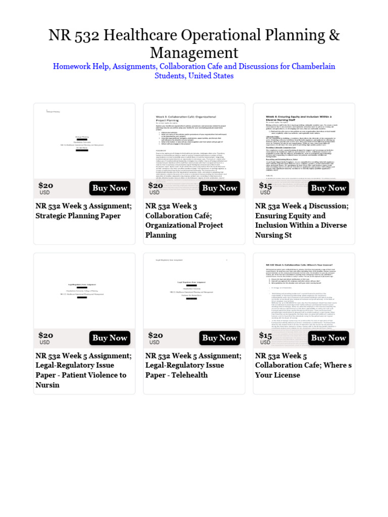NR 532 Healthcare Operational Planning & Management | PDF