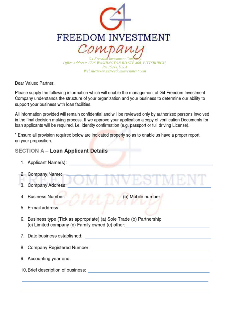 Official - G4 Freedom - Application - Form - 1-1 | PDF | Business | Banks