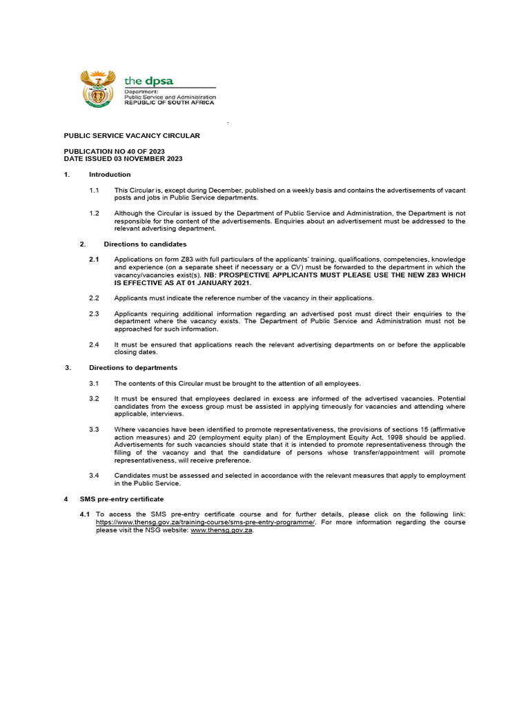 Dpsa Circular 40 2023 National | PDF | Accounting | Internal Audit