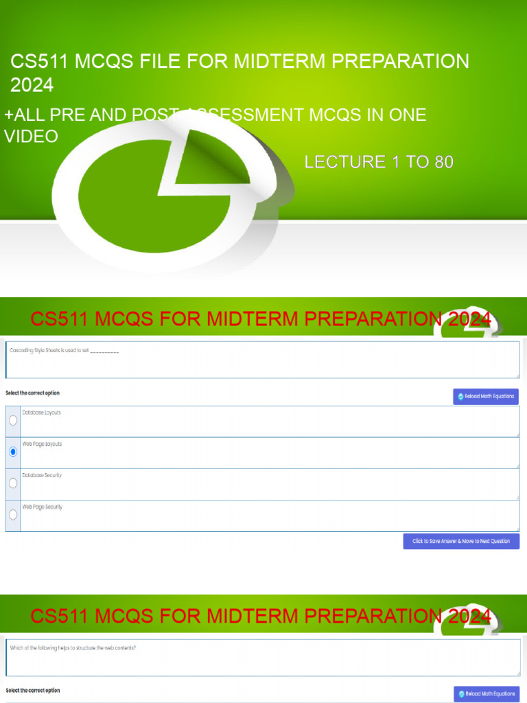 CS511 Midterm MCQs 2024 Guide | PDF | Integrated Development Environment | Computer Programming