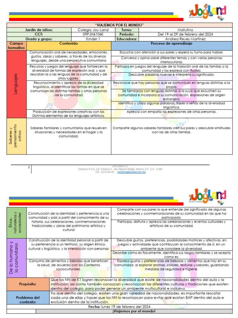 Proyecto Viajemos Por El Mundo | PDF | Educación de la primera infancia