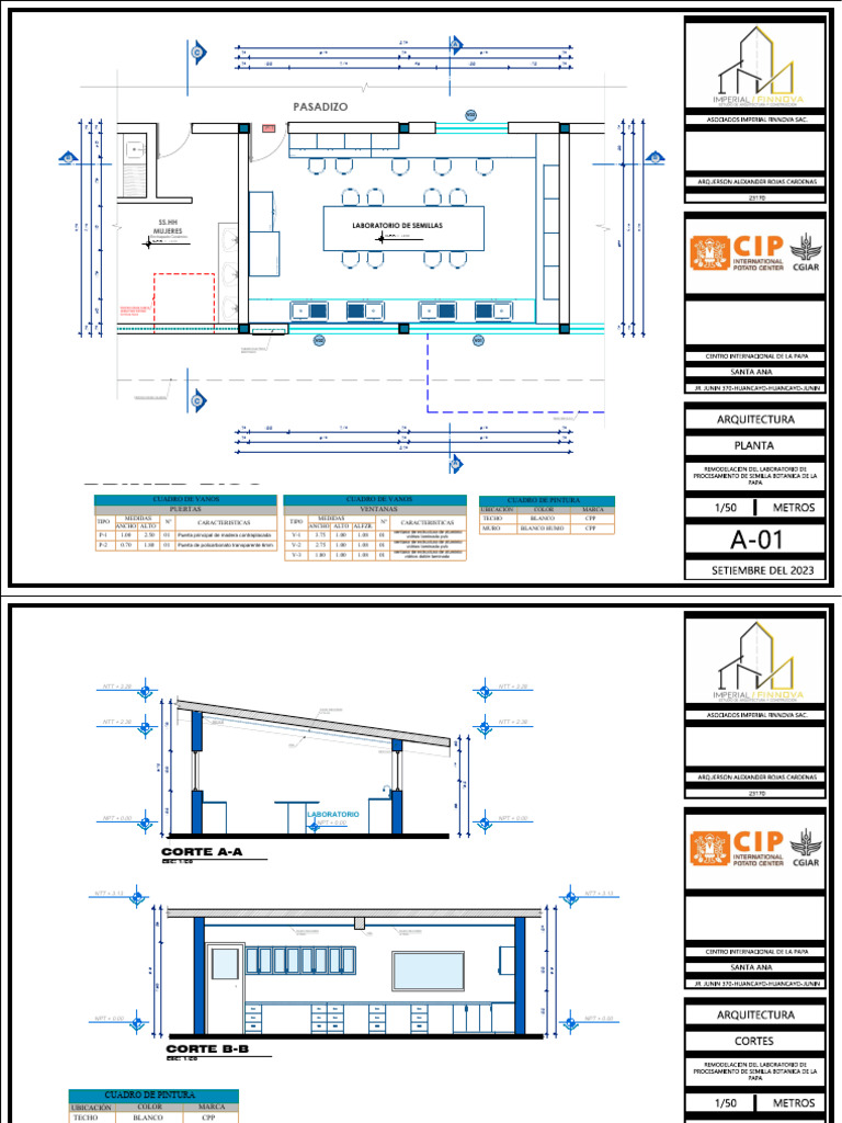 Planos Laboratorio Cip | PDF | Materiales