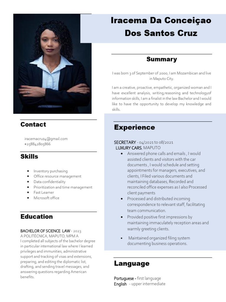 Iracema Cruz CV English Normal | PDF | Computing