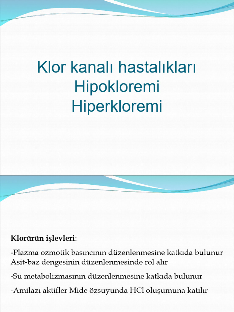 Klor Kanal Hastaliklari | PDF