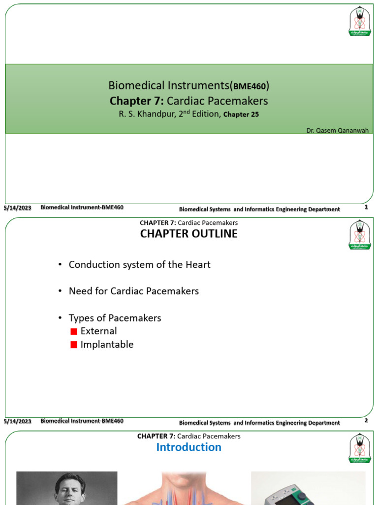 Ch6 BME460 Pacemaker | PDF | Artificial Cardiac Pacemaker | Heart