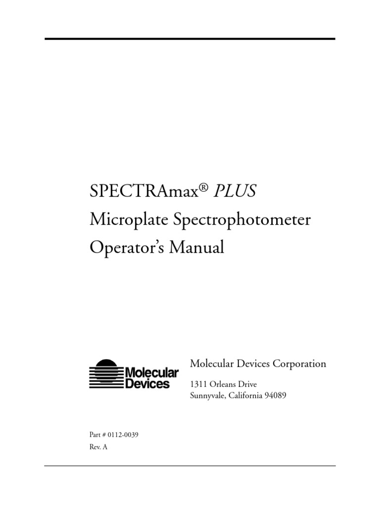 User Manual - Plus | PDF | Absorbance | Spectrophotometry