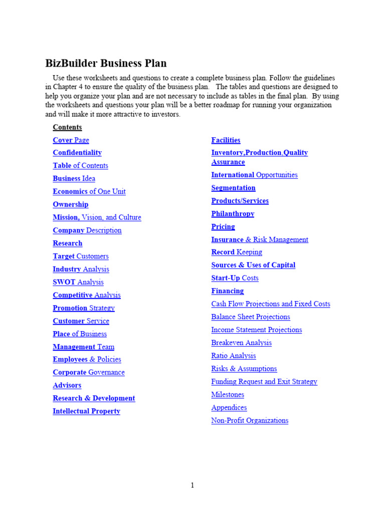 BizBuilder Business Plan Worksheets | PDF | Salary | Market Segmentation