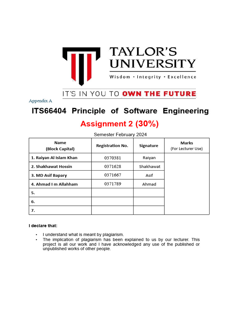 Its66404 Principles Of Software Engineering Assignment 2 Pdf Software Testing Agile