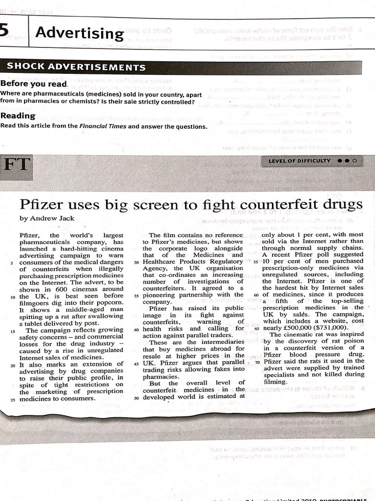 Advertising - Pfizer | PDF