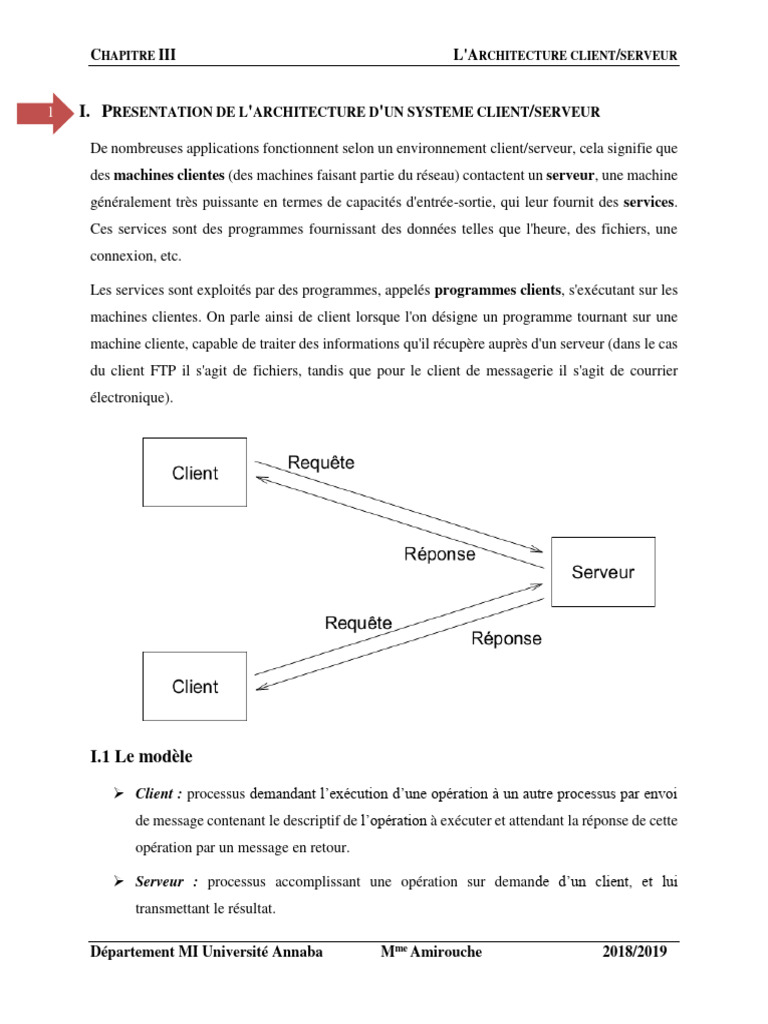Chapitre 3 Architecture Client Serveur | PDF | Serveur (Informatique ...