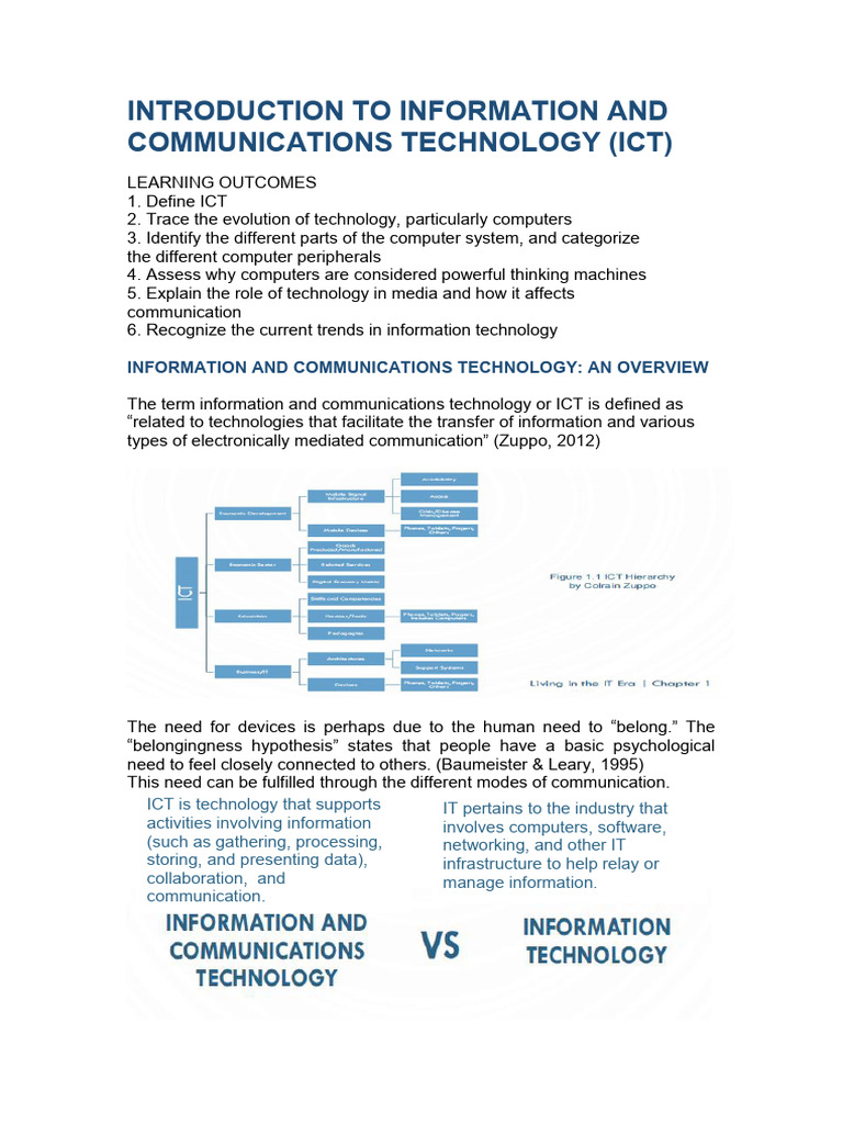 Introduction To Information and Communications Tec | PDF | Integrated ...