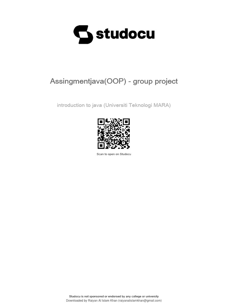 Assingmentjavaoop Group Project Pdf Programming Constructor Object Oriented Programming