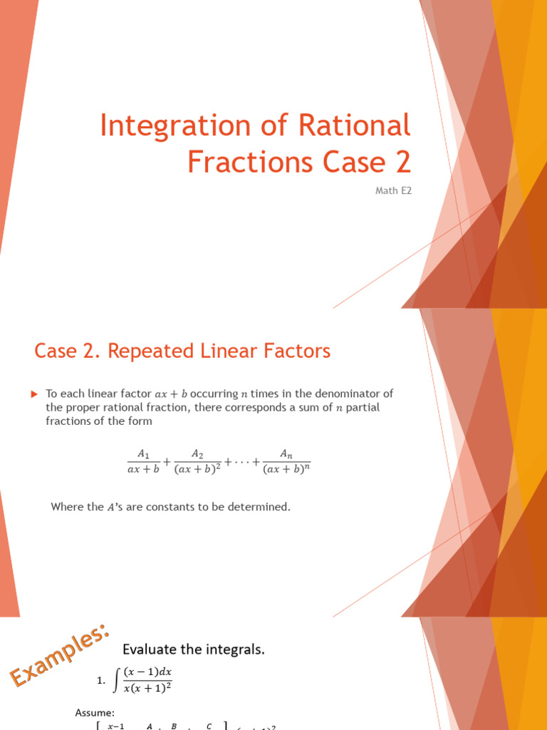 Integration of Rational Fractions Case 2 | PDF | Equations | Applied ...