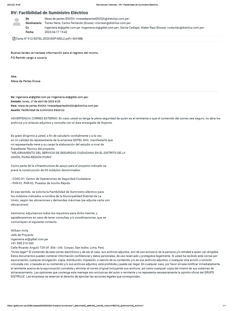 01 Doc Emit Sol Iiee | PDF | Telecomunicaciones | Industrias de servicio