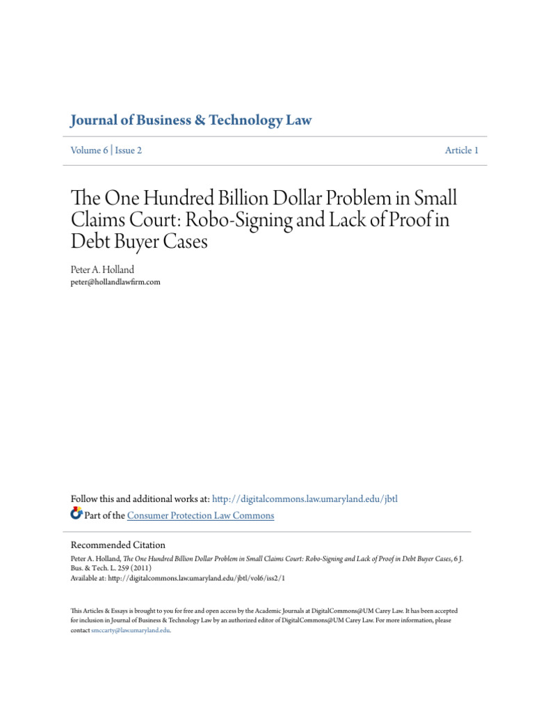 Robo-Signing in Debt Buyer Cases | PDF | Cost Of Living | Credit