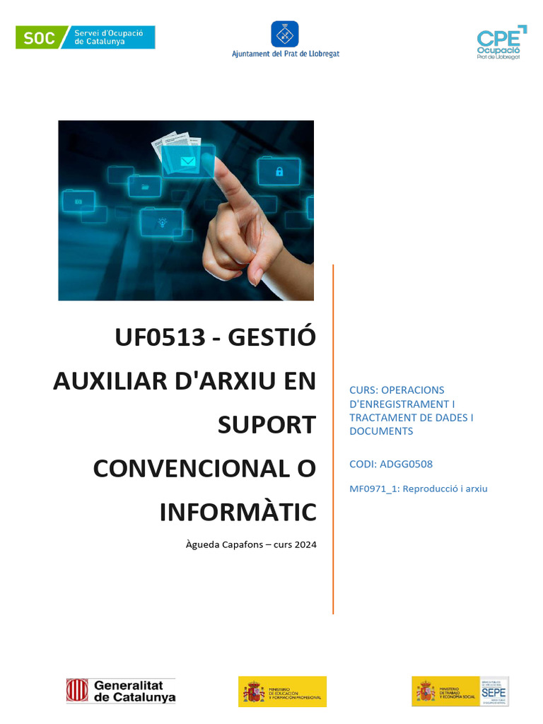 Apunts UF0513 - Arxiu 2024 | PDF