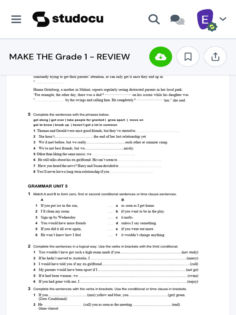MAKE The Grade 1 - REVIEW - VOCABULARY UNIT 1 1 Circle The Word or Phrase Which Doesn9t Belong ...