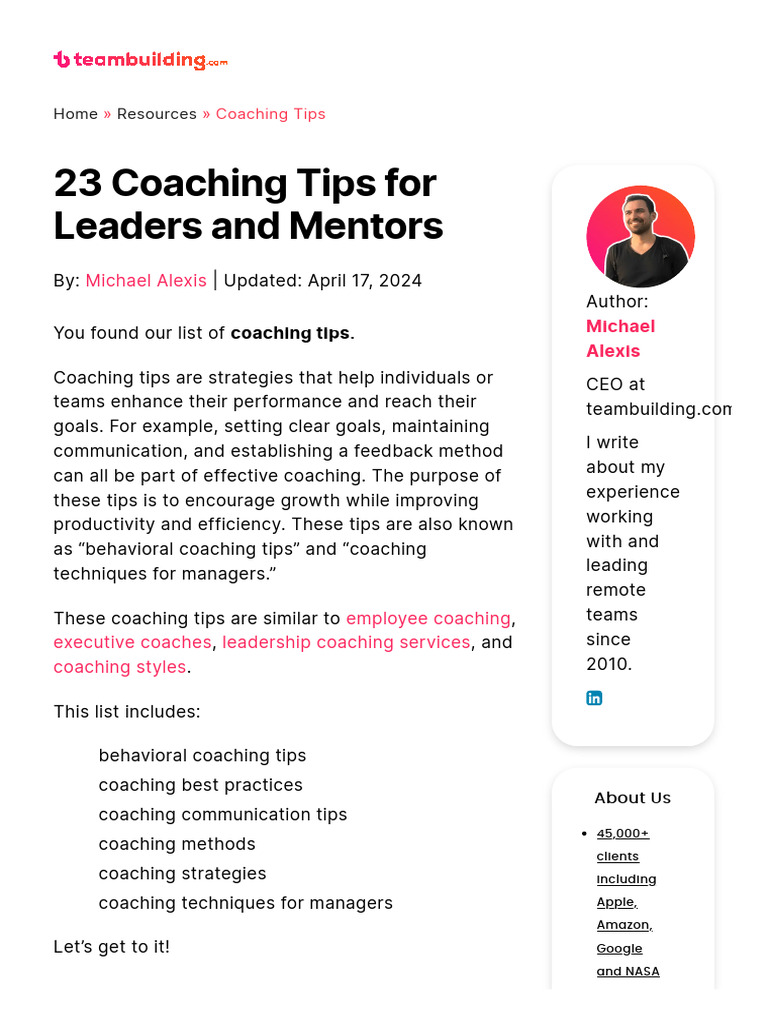 Tips For Leaders and Mentors | PDF | Motivational | Motivation