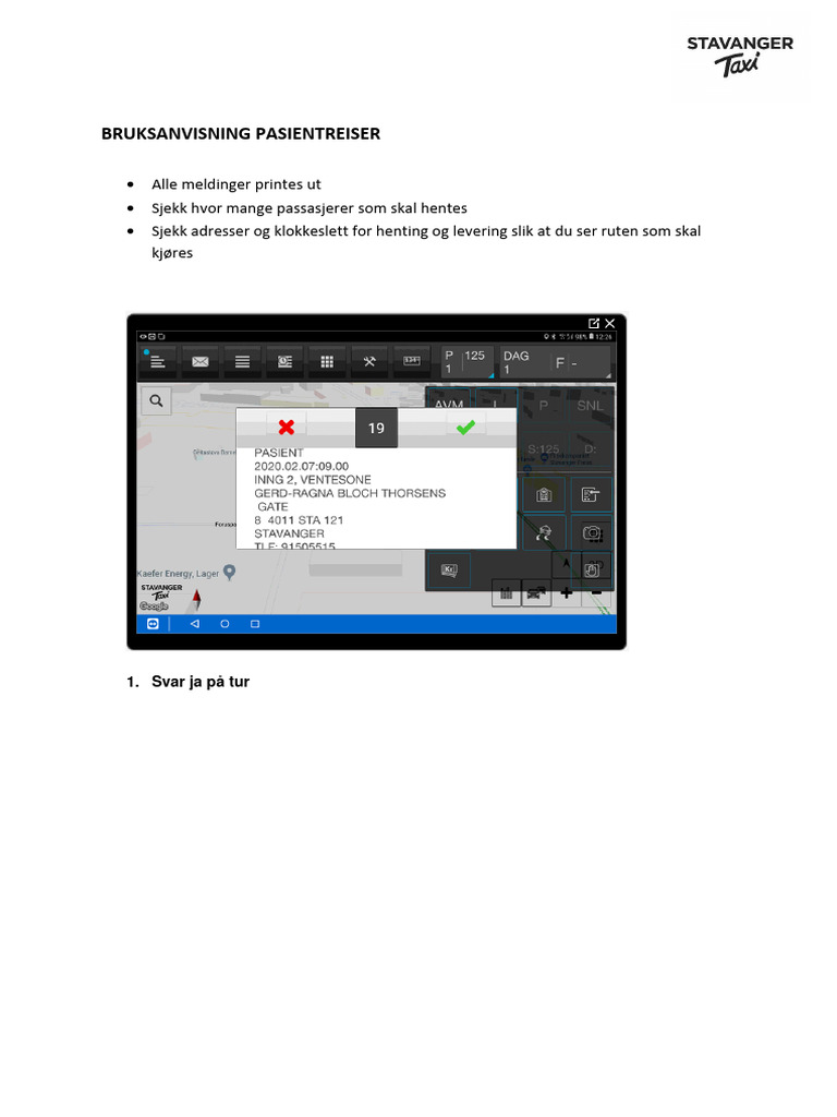 Bruksanvisning Pasientreiser | PDF