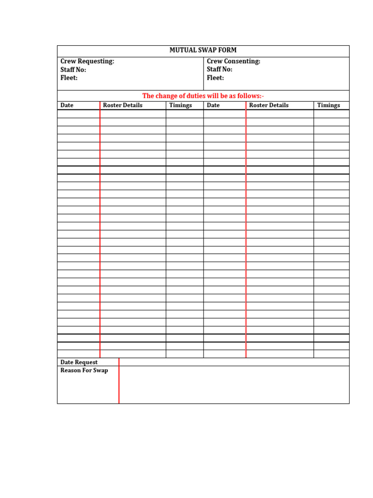 Mutual Swap Form New | PDF