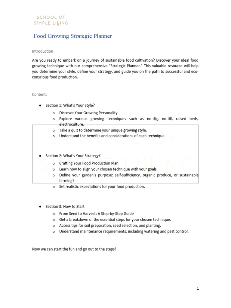 Food Growing Techniques Planner Guide | PDF | Soil | Weed